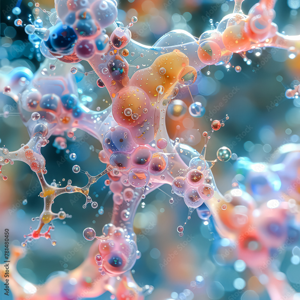 The image is a representation of a nerve cell, with the cell's ...