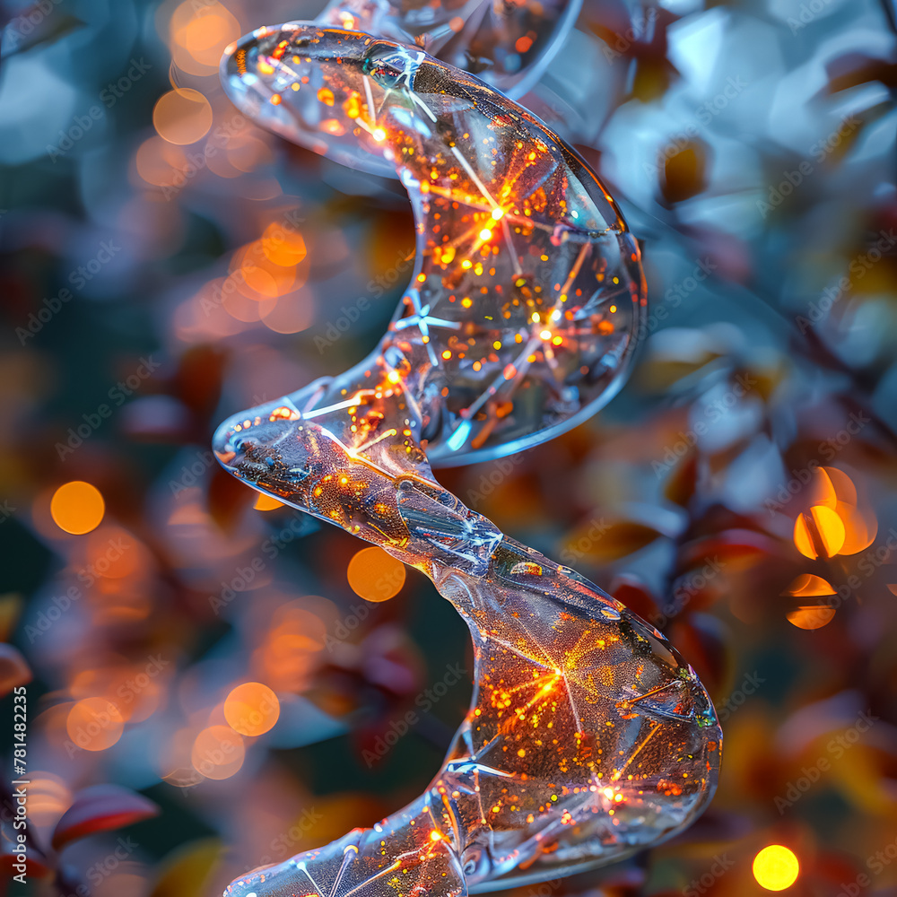 A scientific illustration showing the double helix structure of DNA ...