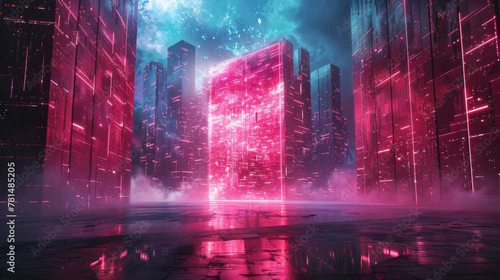 Elevate your SaaS online application with a hi tech login background image, keeping the central ...