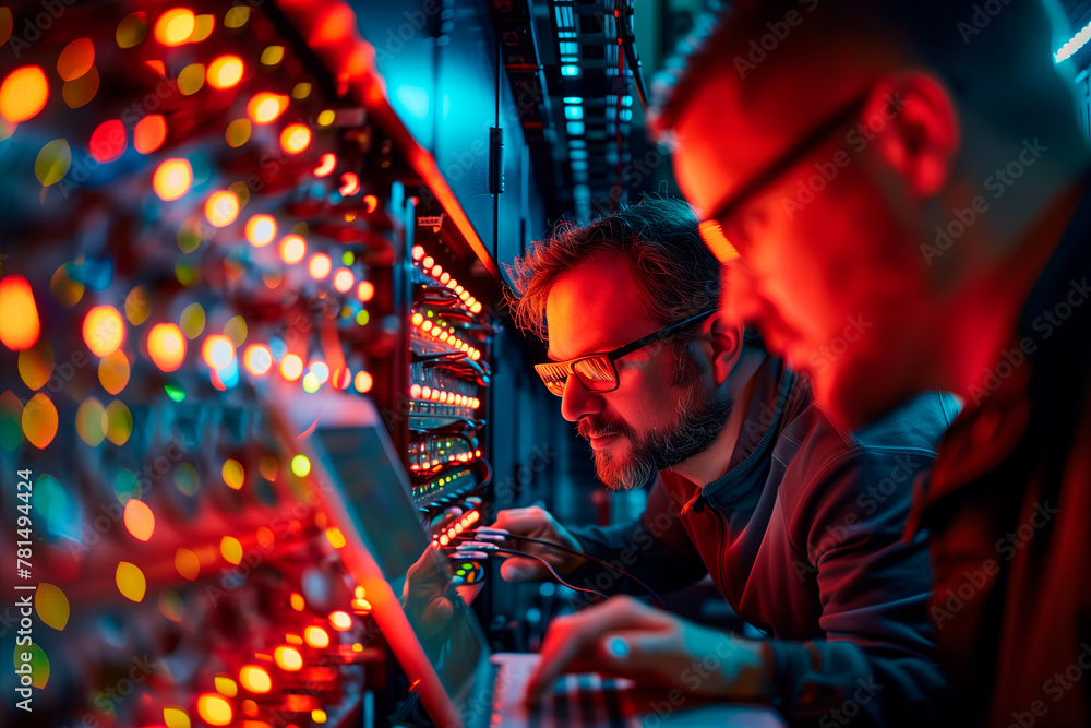 Scientists Engage with LHC Infrastructure, Laptop Linked to Array of ...