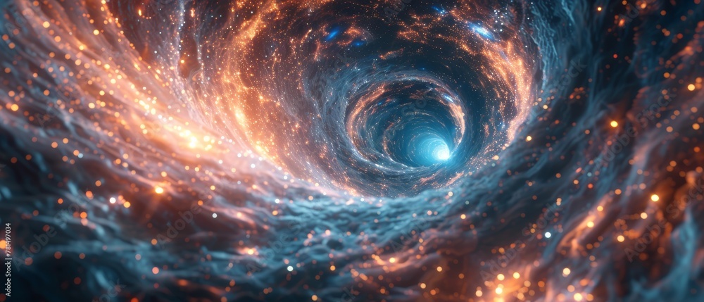 Time travel portal opening, swirling vortex, energy pulses, moment of ...