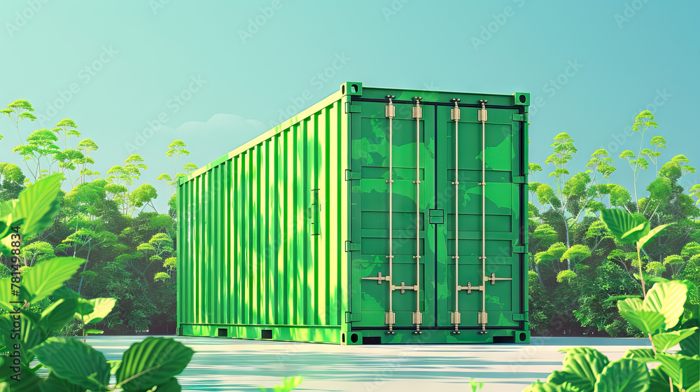 Big Shipping Container. Green Trade Revolution: Building a Sustainable ...