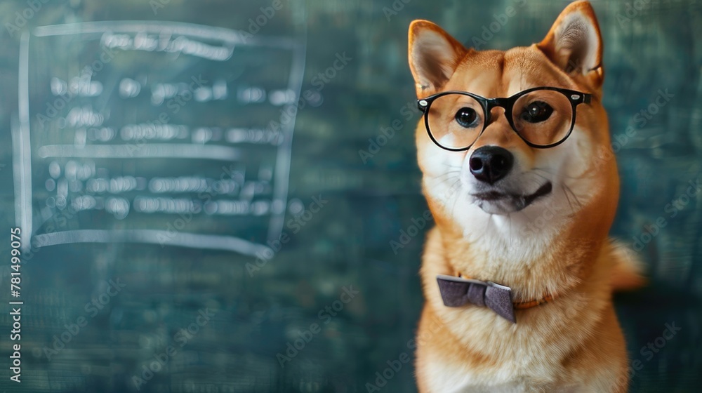 Smarty pants Shiba Inu leads French class! Glasses on, ready to teach ...