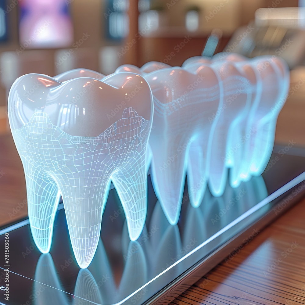 a detailed view of teeth, highlighting their cleanliness and symmetry ...