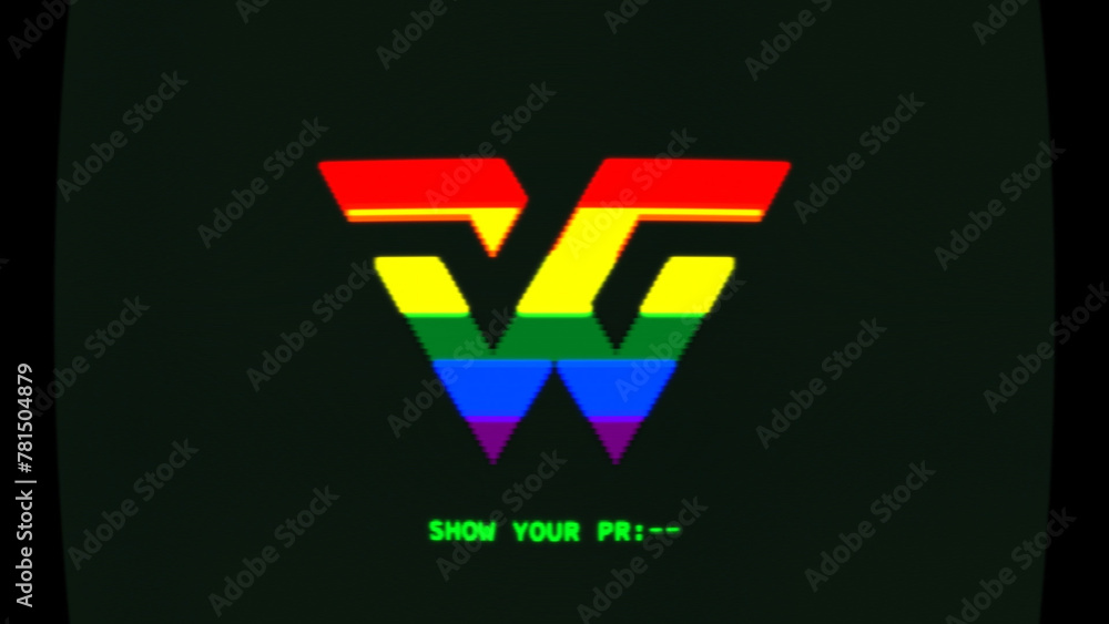 Retro Computer Pride Rainbow Logo Reveal 4k 1:1 16:9 9:16 Stock ...