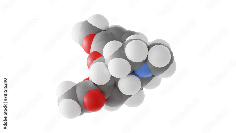 thebacon molecule, dihydrocodeinone enol acetate, molecular structure ...