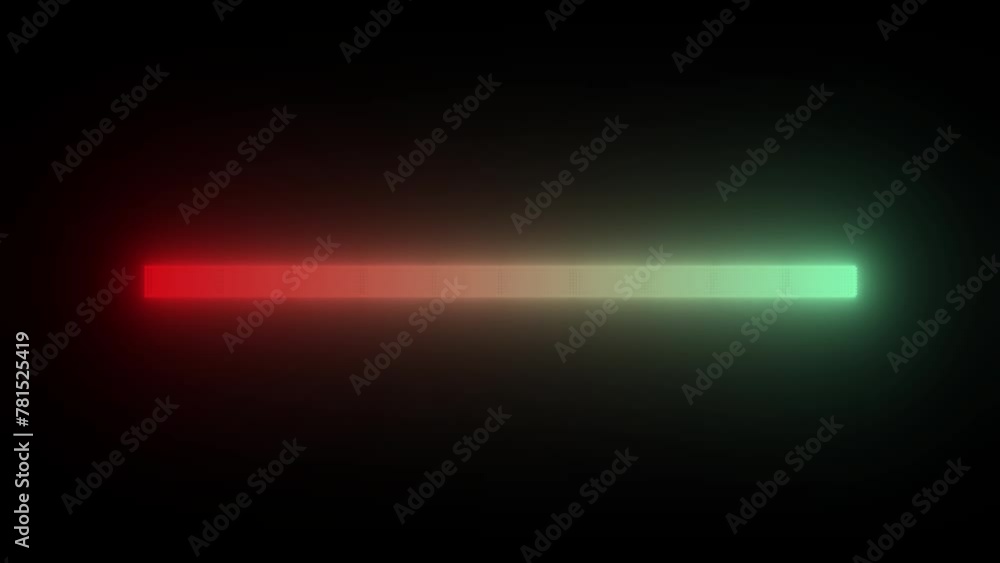 Red to Green gradient electric loading bar animation on transparent alpha background, glowing ...