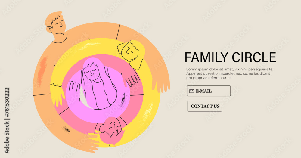 Family members hugging together. Supportive parents, togetherness ...