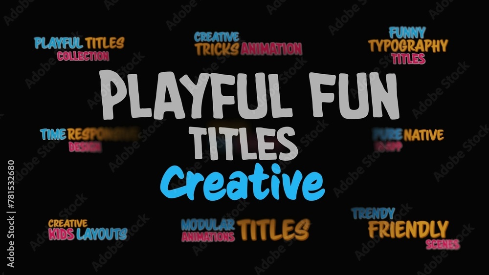 Creative Playful Fun Bounce Titles Animation Stock Template | Adobe Stock