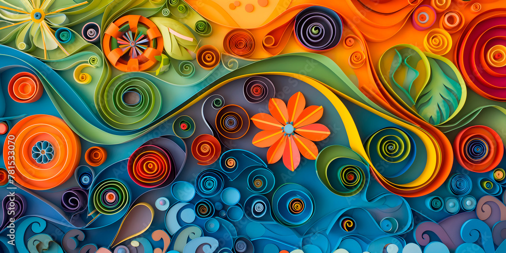 Interesting and unusual abstract background in quilling style, made ...