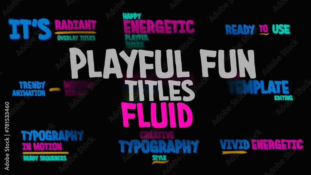 Fluid Playful Fun Creative Titles Animation Stock Template | Adobe Stock