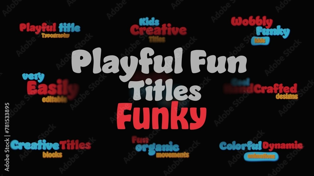 Funky Playful Fun Organic Titles Animation Stock Template | Adobe Stock
