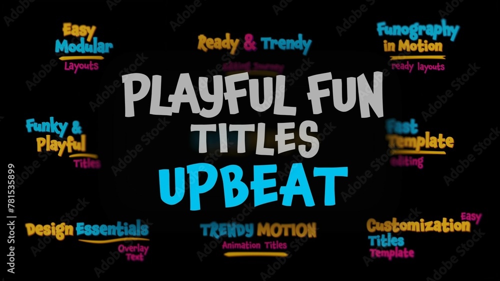 Upbeat Playful Fun Overshoot Titles Animation Stock Template | Adobe Stock
