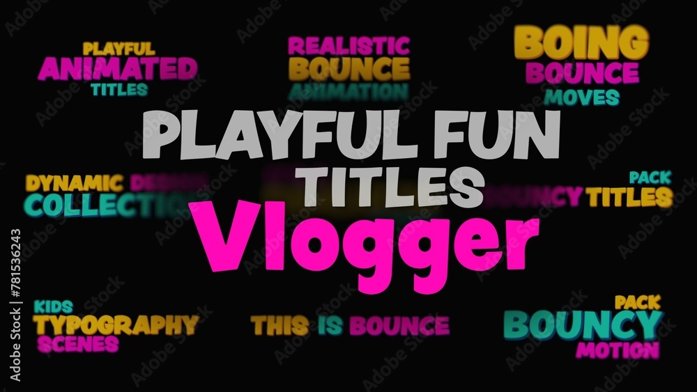 Vlogger Playful Fun Bounce Titles Animation Stock Template | Adobe Stock
