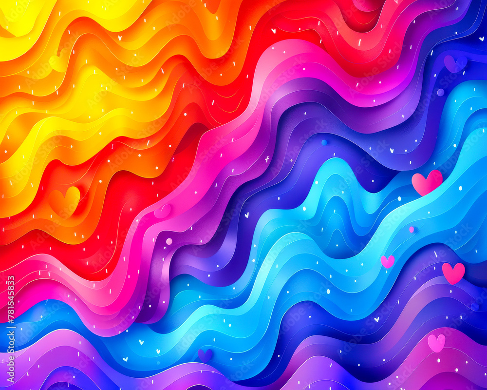 Seamless Blend of LGBTQ+ Colors in 'Love Conquers All' Pride Theme ...