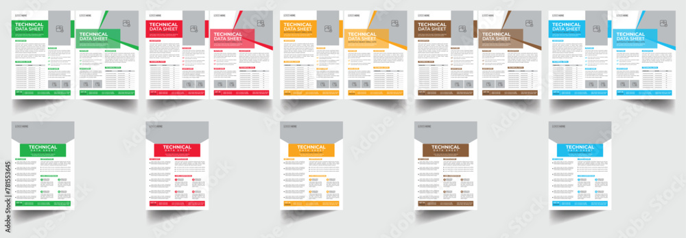 Technical Data Sheet layout template. Product Catalogue & modern a4 ...
