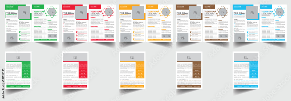 Technical Data Sheet layout template. Product Catalogue & modern a4 ...