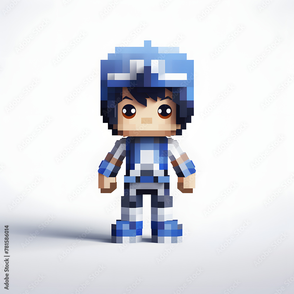 Illustrated Pixel cartoon character with white background, 8 bit Pixel ...