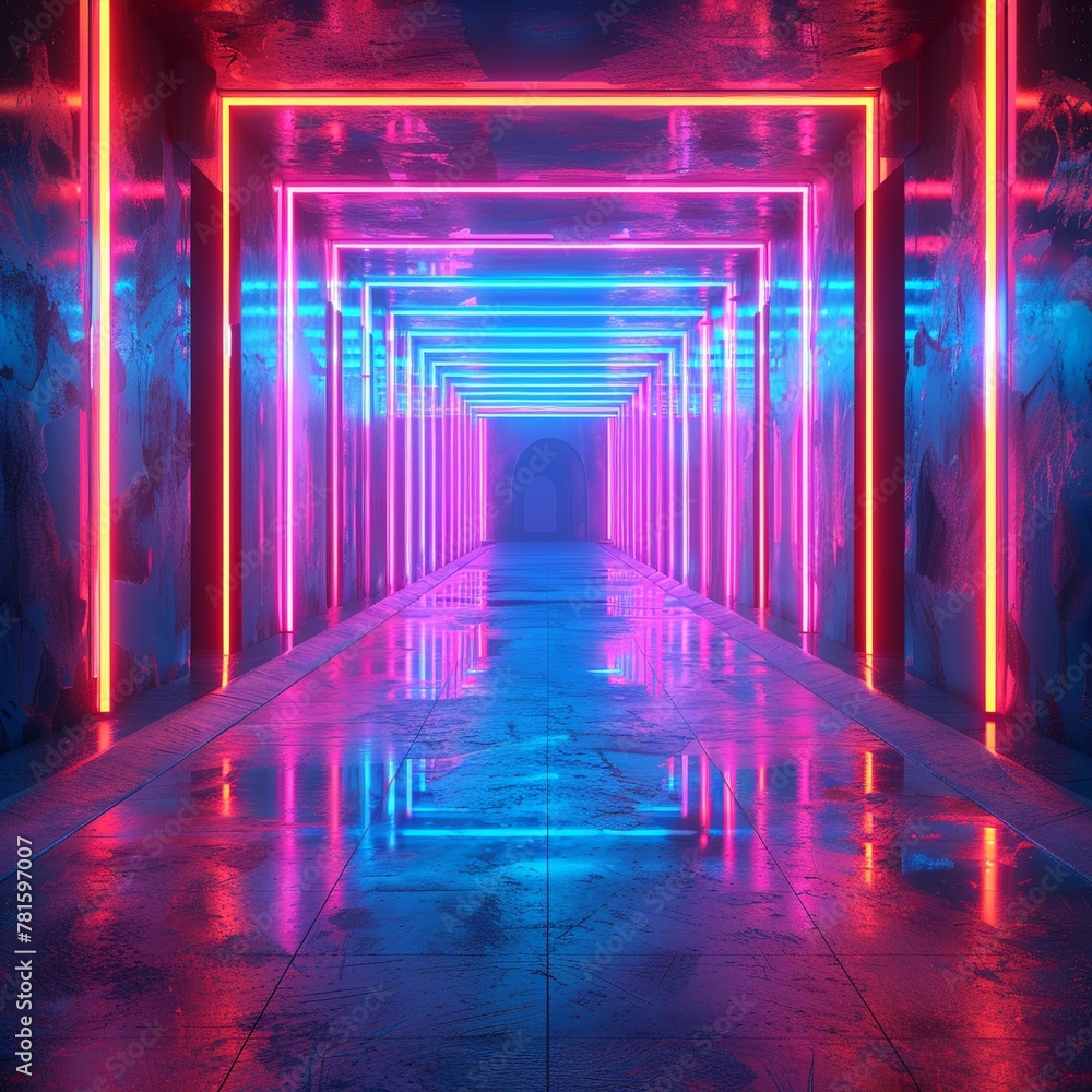 Neon Trance A mesmerizing and hypnotic composition featuring vibrant ...