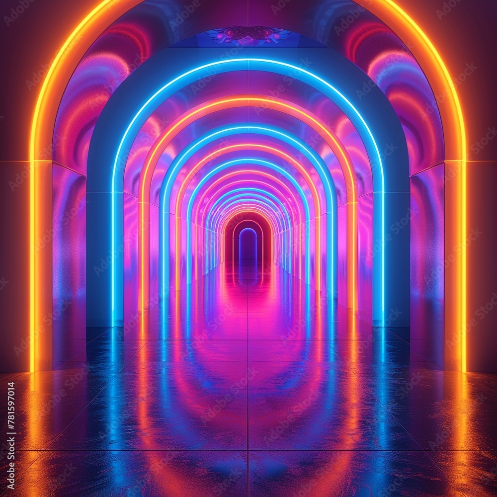 Neon Trance A mesmerizing and hypnotic composition featuring vibrant ...
