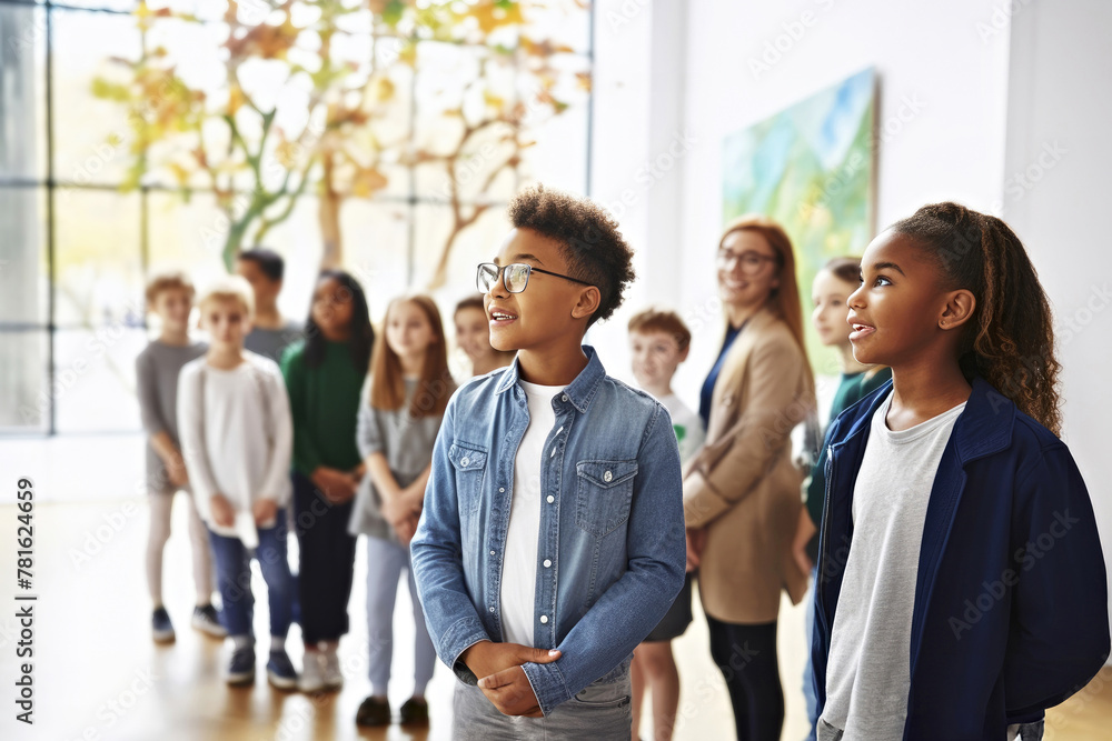 Group of of different ethnicity children young students and a teacher ...