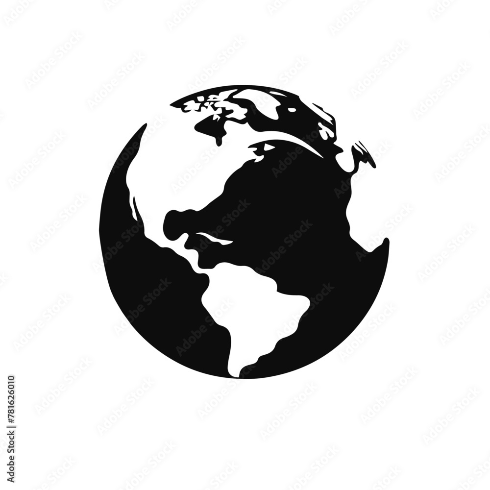 Set of transparent globes of Earth. Realistic world map in globe shape ...