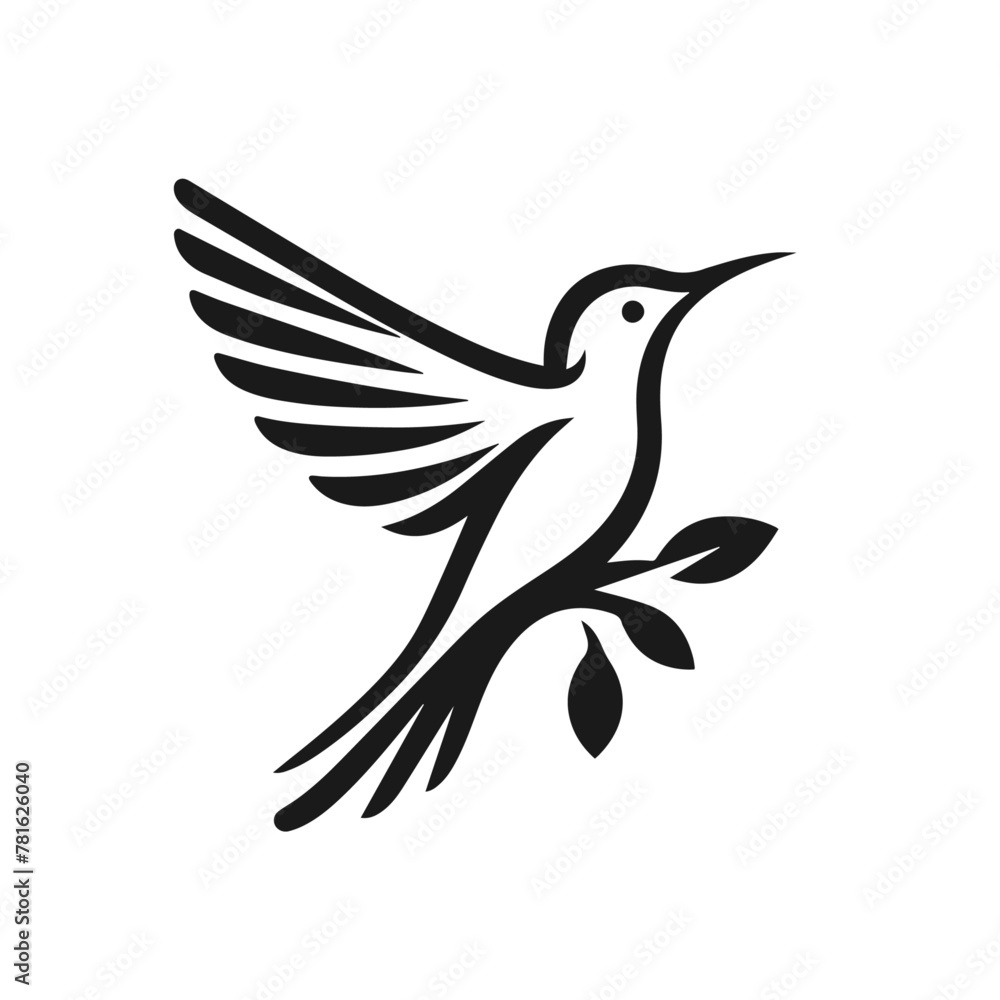 Vetor de Vector Bird Silhouettes, Black and White Bird Illustration ...