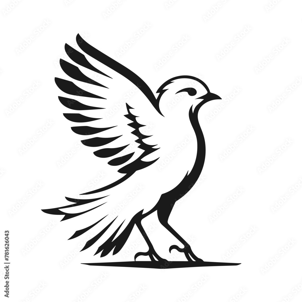 Vetor de Vector Bird Silhouettes, Black and White Bird Illustration ...