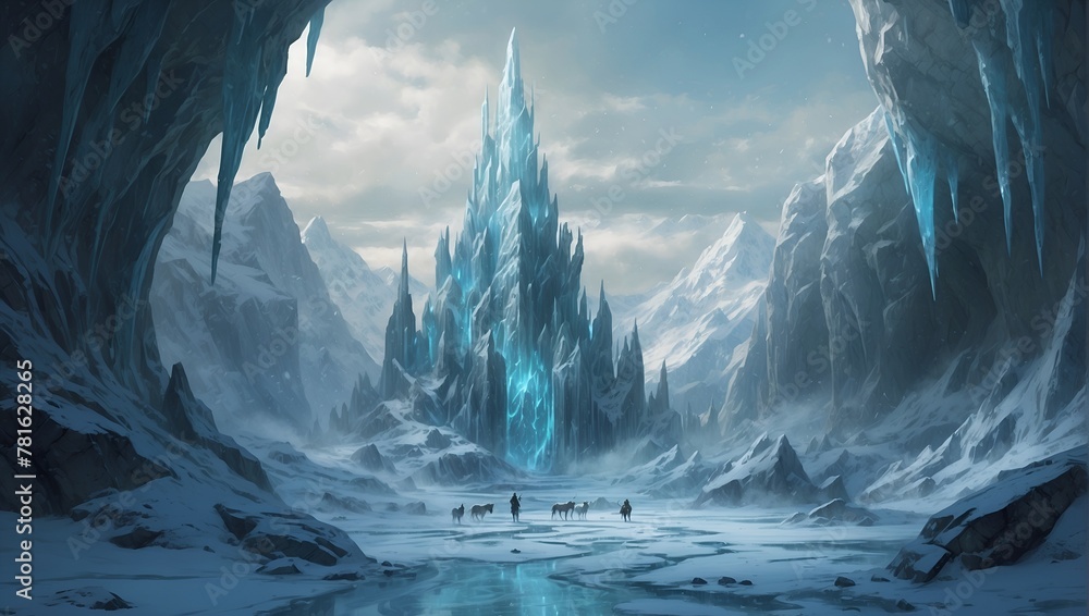 "Enter the realm of Niflheim, where the frozen landscape stretches as ...