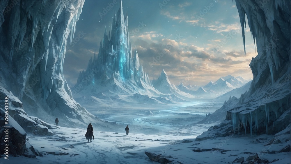 "Enter the realm of Niflheim, where the frozen landscape stretches as ...
