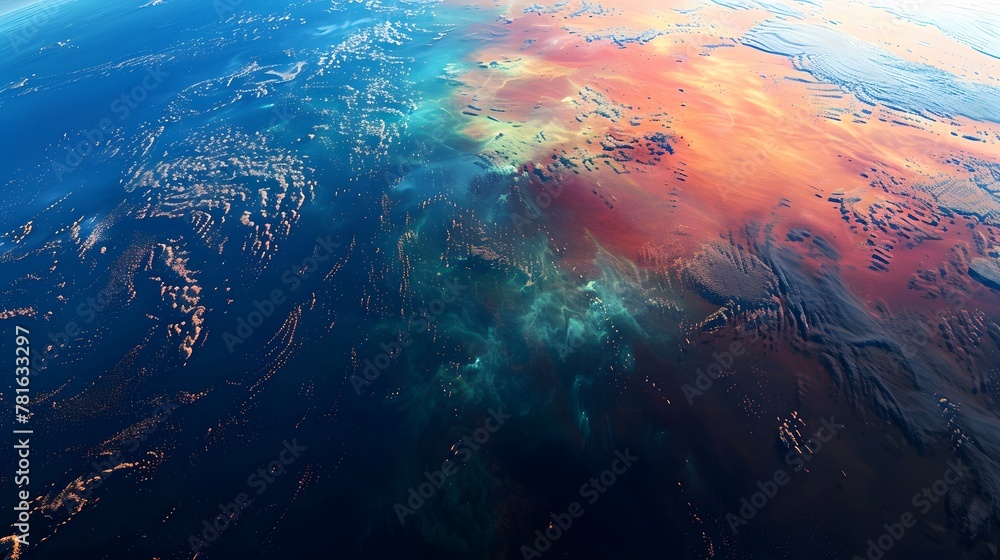 half of the planet earth view from space micro-organisms activity ...