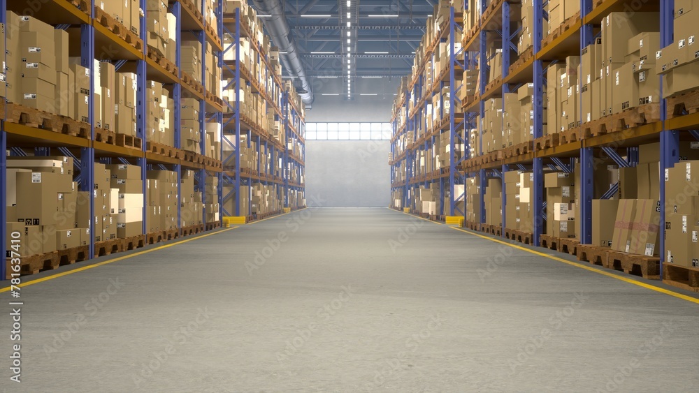 Logistics facility retaining products awaiting distribution and ...