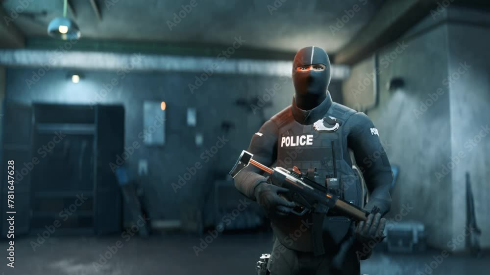 Choosing a swat special forces trooper character in a computer video ...