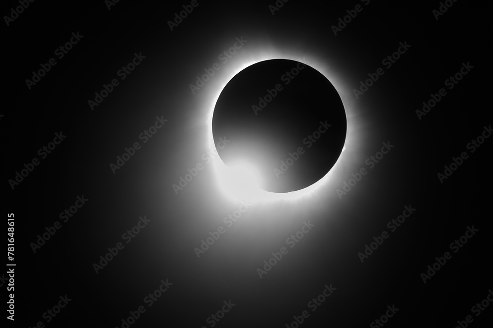Diamond ring of the total solar eclipse in April 2024 Ohio USA Stock ...