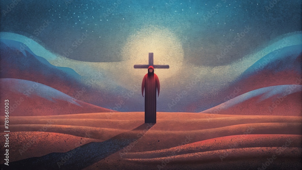 A solitary figure Just as Jesus hung on the cross alone and abandoned ...