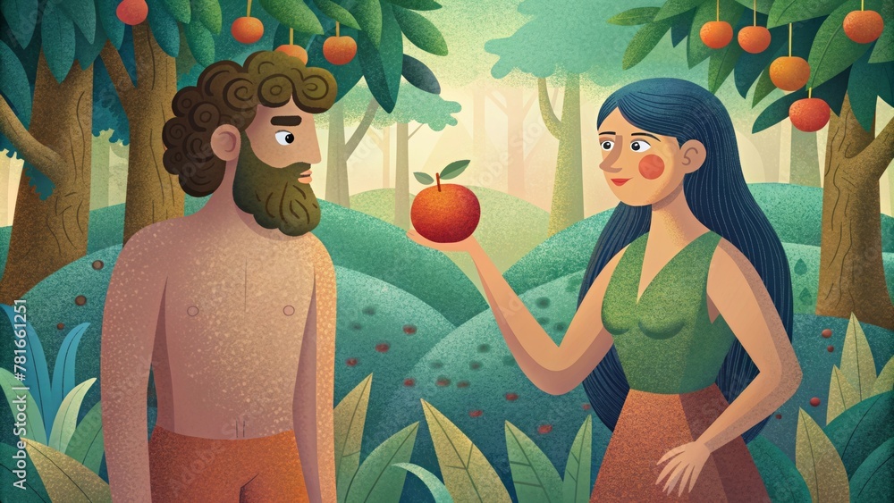 Adam and Eve In this illustration Adam and Eve are shown communicating ...