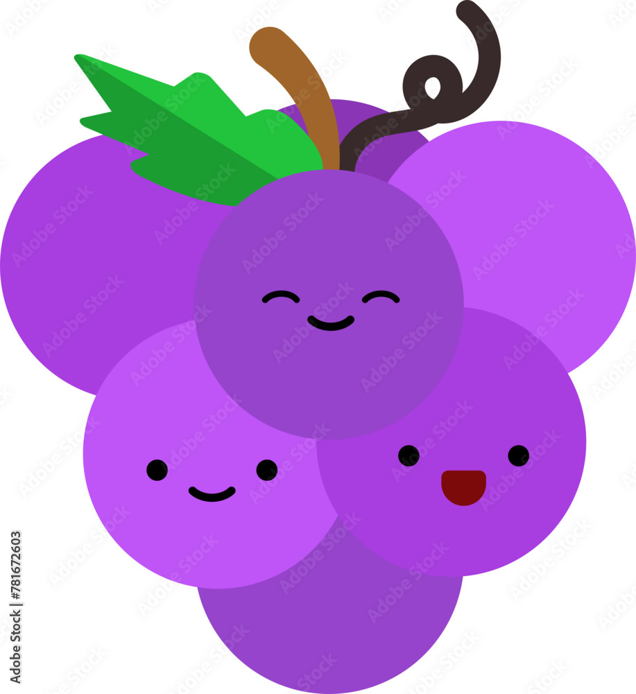 귀여운 포도 캐릭터 Stock 벡터 | Adobe Stock