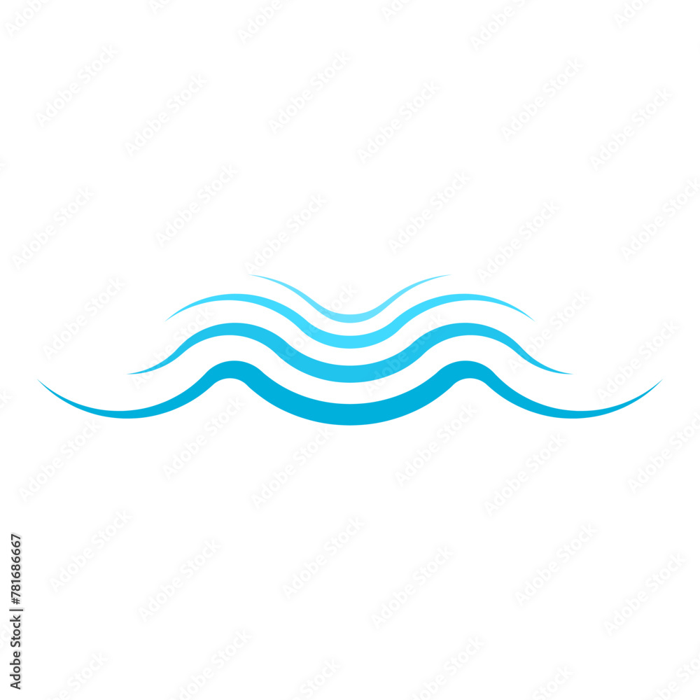 water flow river waves logo vector icon Stock Vector | Adobe Stock