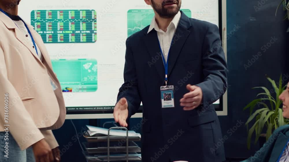 Project manager shaking hands and congratulating their newest employee ...