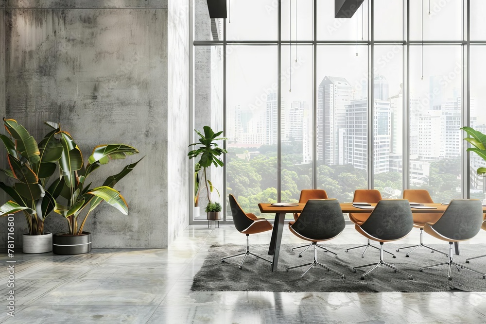 modern conference room with large windows office space virtual ...
