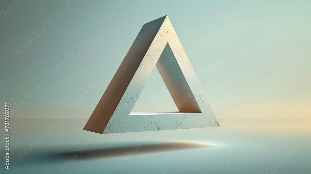 Minimalist Geometry: A 3D vector illustration of an equilateral ...