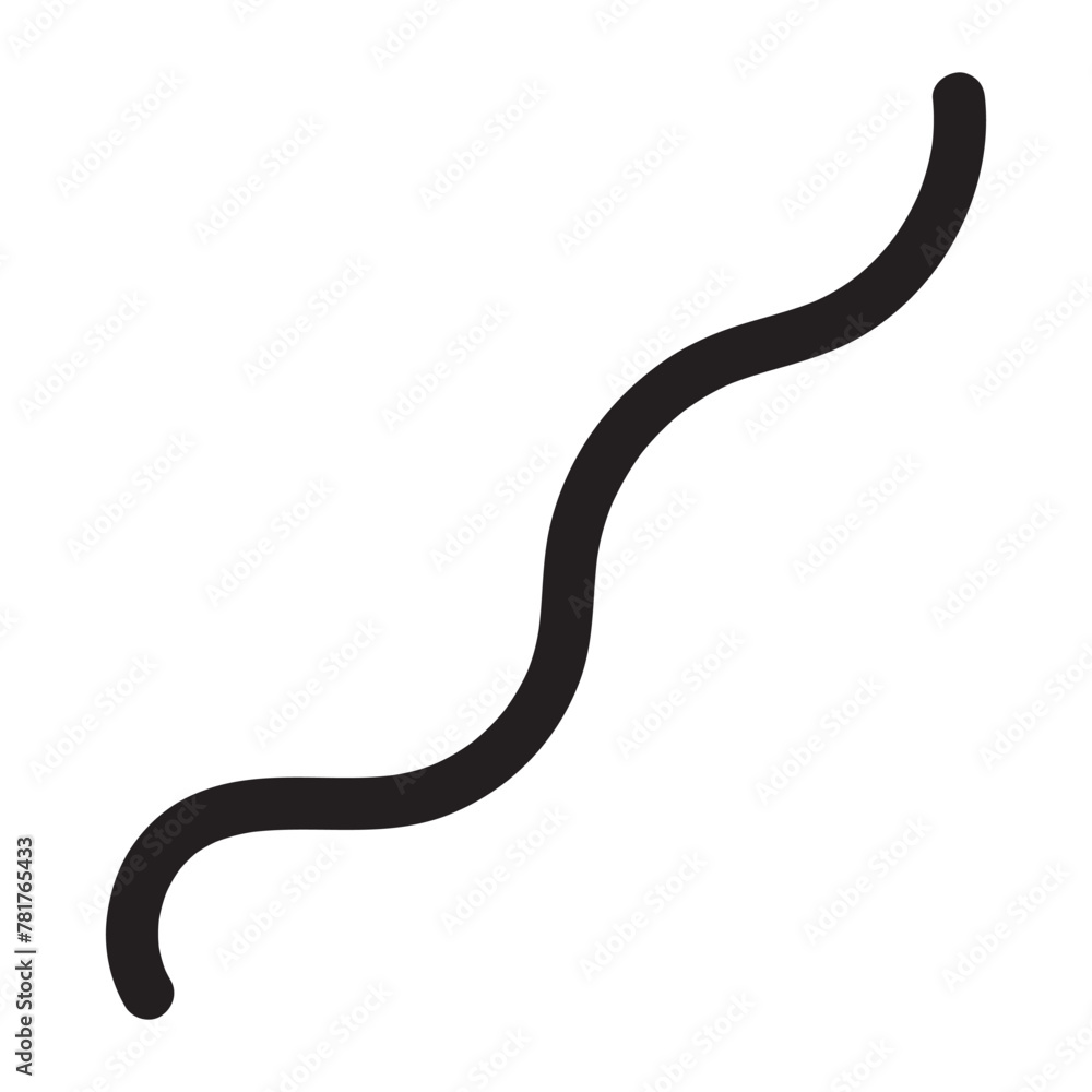 Swoosh and swash, swish vector line icon, black underline set, hand ...