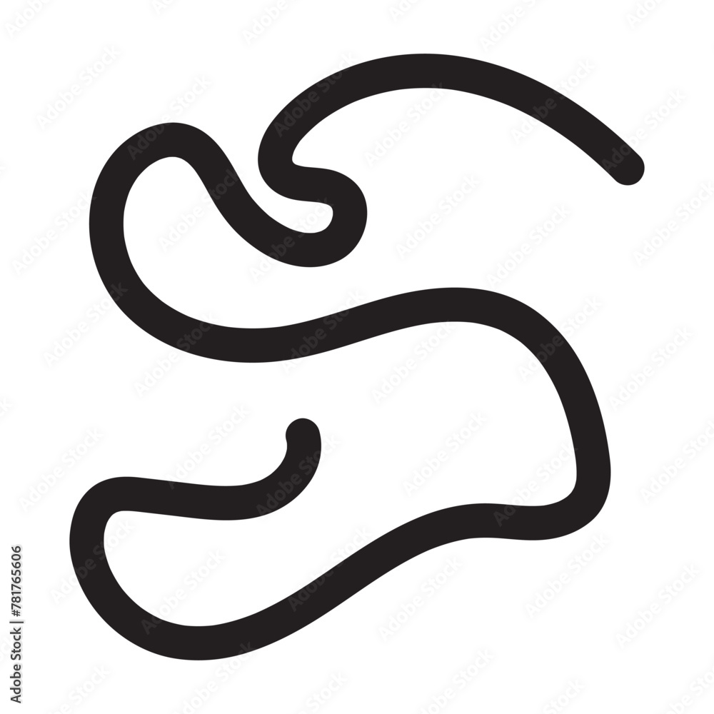 Swoosh and swash, swish vector line icon, black underline set, hand ...