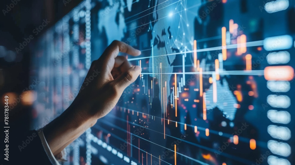Data analyzing overlay background with financial data in term of a ...