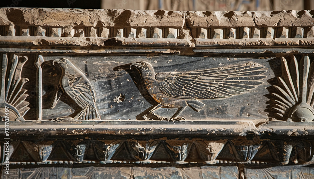 Ancient Sumerian text superimposed on papyrus texture and a winged ...