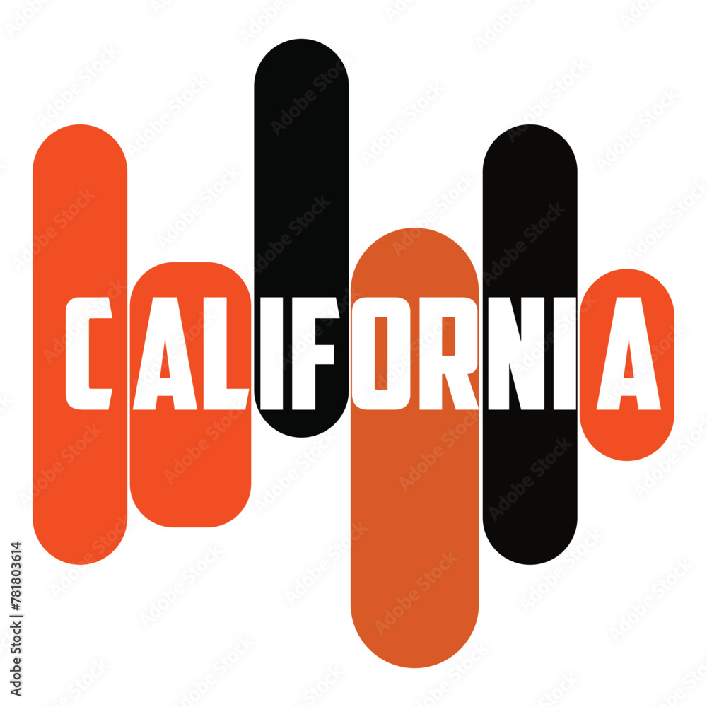 California typography design with map vector. Editable college t-shirt ...