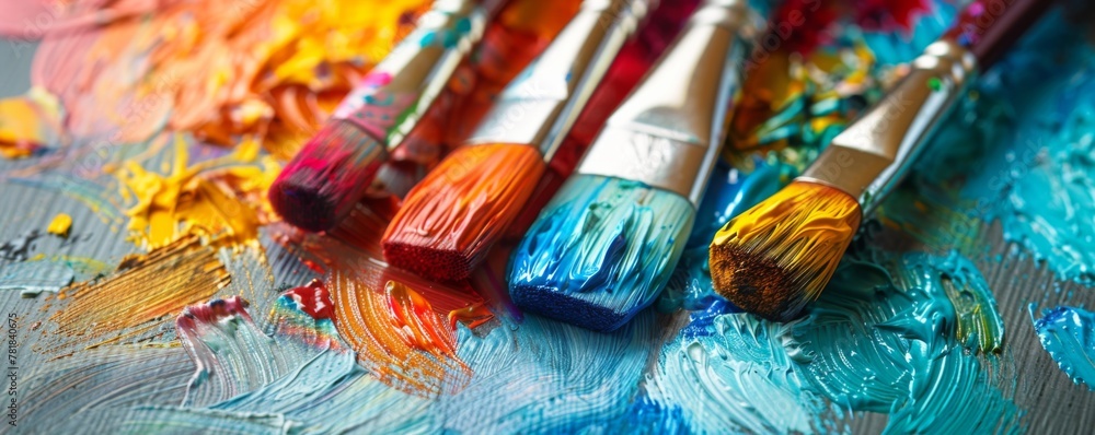 Emotion-absorbing paintbrushes, magical brushes altering paint hue ...