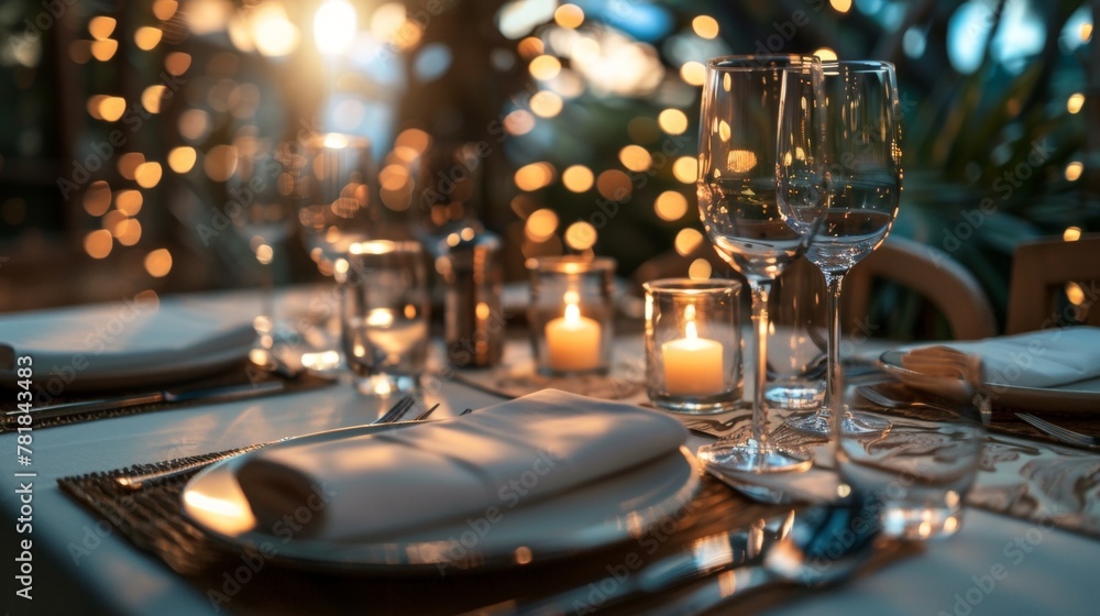 Elegant fine dining table setting luxury restaurant menu invitation ...