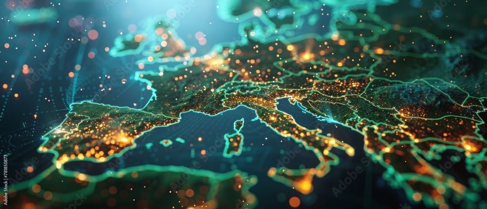 Interactive cyber terrain of Western Europe, with touchpoints for ...