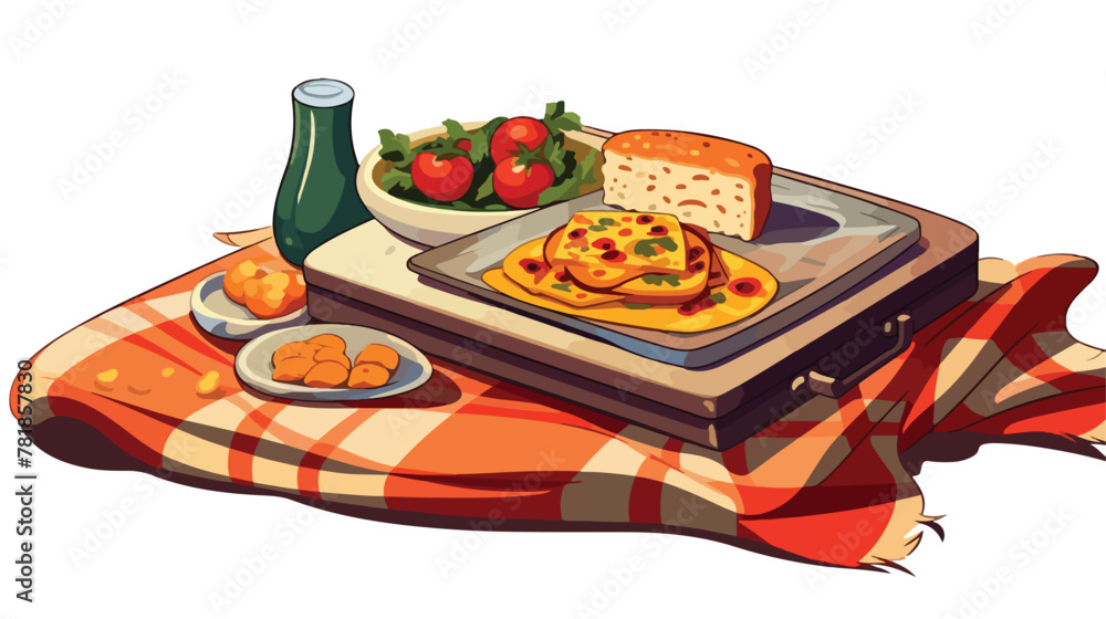 Picnic blanket isolated 2d flat cartoon vactor illu Stock Vector ...